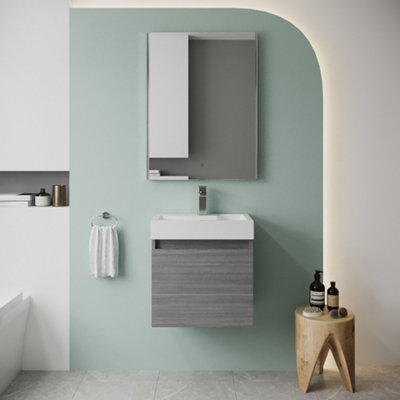 Wall Hung Vanity Basin Unit & Slimline Polymarble Basin - 500mm ...