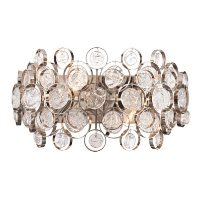 Wall Light Bright Nickel Plate & Clear Glass 2 x 40W E14 Dimmable