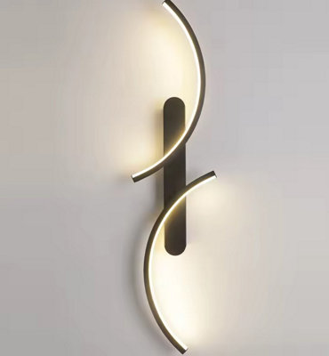 Wall Light LED Black Modern Minimalist Wall Sconce 100cm 3 Color Lights