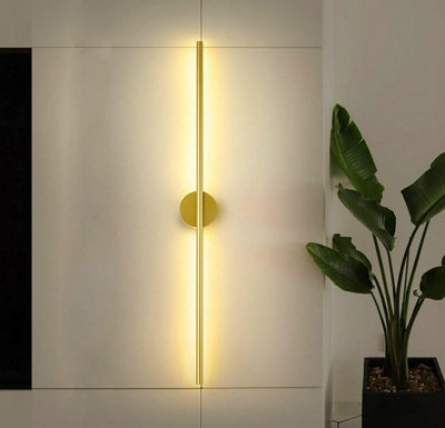 Wall Light Long Strip LED Wall Lamp Linear Sconce 17W Gold Indoor LED ...