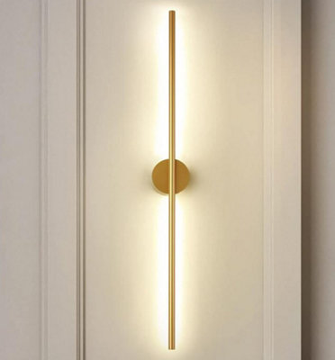 Wall Light Long Strip LED Wall Lamp Linear Sconce 17W Gold Indoor LED ...