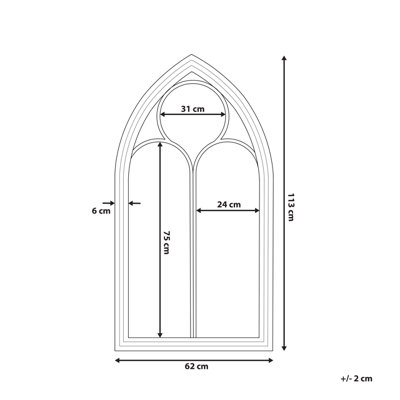 Wall Mirror 113 cm White TRELLY | DIY at B&Q