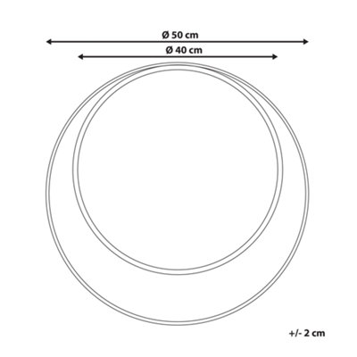 WALL MIRROR AGDE 50 CM 50 CM METAL BLACK