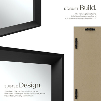 Wall Mirror Elina - rectangular, with plastic frame, includes mounting ...