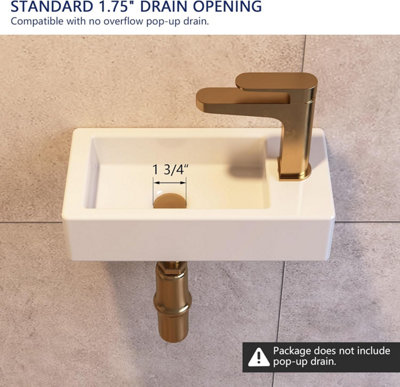 Wall Mount Bathroom Sink, DeerValley Mini Rectangle Bathroom Basin ...