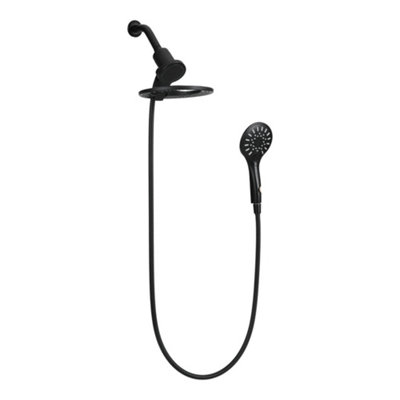 Wall-mount Magnetic Handheld Head Bathroom Mixer Shower Set, Black