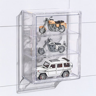 Wall Mount Plastic Transparent Box 3-Tier Storage Display Case