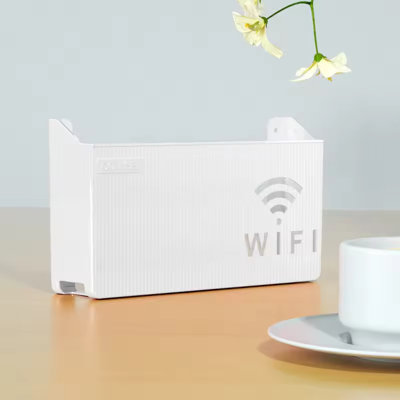 Wall Mount WiFi Router Shelf with Cable Organizer