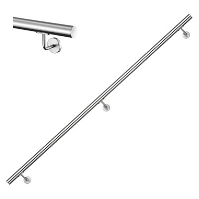 Wall-mounted 304 stainless steel handrail kit, silver Length 240cm ...