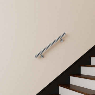 Wall-mounted 304 stainless steel handrail, silver Length 80cm Diameter ...