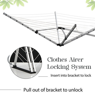 Wall Mounted 5 Arm 26m Clothes Airer Folding Concertina Cloth Dryer ...
