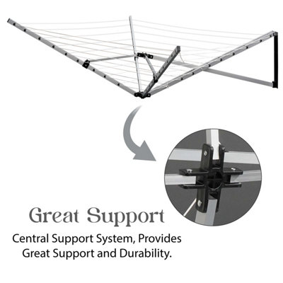 Wall Mounted 5 Arm 26m Clothes Airer Folding Concertina Cloth Dryer ...