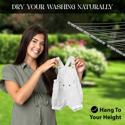 WALL MOUNTED 5 ARM 26M CLOTHES AIRER FOLDING CONCERTINA CLOTH DRYER ...