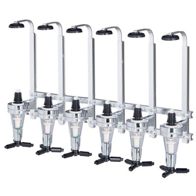 Wall Mounted 6 Bottle Spirit Drink Dispenser with Optic Bar Shot Measurer