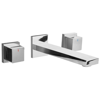 Wall Mounted Basin Mixer Tap PAILON Brass Silver