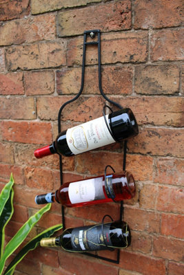 Wall Mounted Black Metal Wine
