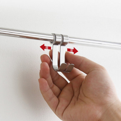 Wall Mounted Chrome Metal Bathroom Towel Rail Rack with Storage Shelf ...