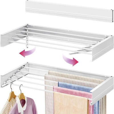 Wall Mounted Clothes Airer Indoor Outdoor Wall-Mounted Retractable ...