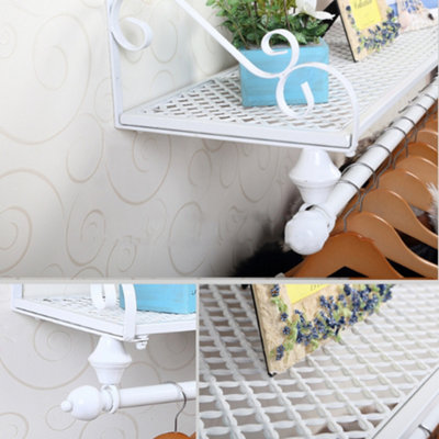 Wall Mounted Clothes Rail Garment Clothing Hanging Rack with Display ...