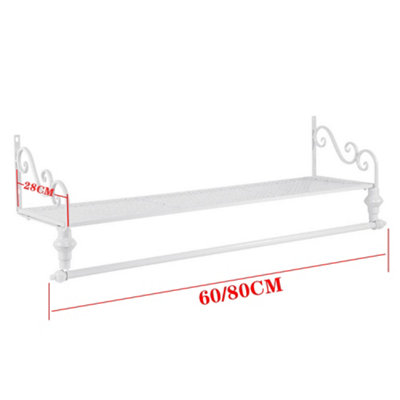 Wall Mounted Clothes Rail Garment Clothing Hanging Rack with Display ...