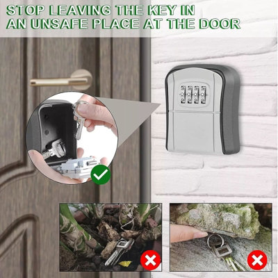 Wall Mounted Combination Key Safe - Outdoor Lockable Key Cabinet with ...