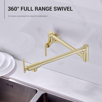 Wall mounted faucet in heavy duty stainless steel with double ...