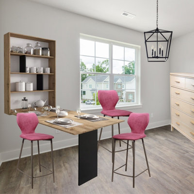 Wall Mounted Foldable Kitchen Table ABI Cabinet in Modern Wotan Oak ...