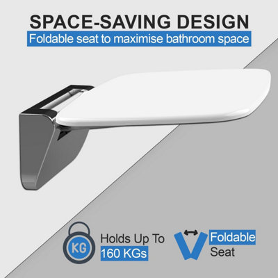 Wall Mounted Folding Shower Seat for Elderly, Heavy Duty Foldable Seat ...