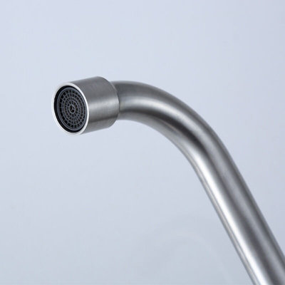 Wall mounted kitchen sink faucet, 304 stainless steel kitchen mixer tap ...