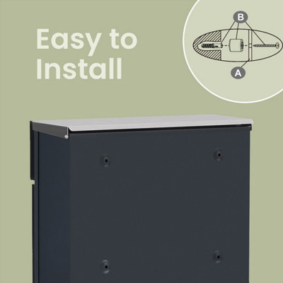 Wall Mounted Letter Box with Viewing Windows, Stainless Steel, for Gate ...