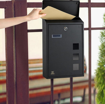 Wall Mounted Letterbox, Mailbox,Copper Lock Steel Post Box Modern ...