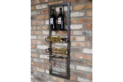 Wall-mounted Metal contemporary Wine Rack