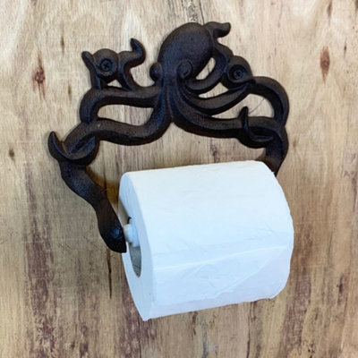 Wall Mounted Octopus Loo Roll Holder in Cast Iron