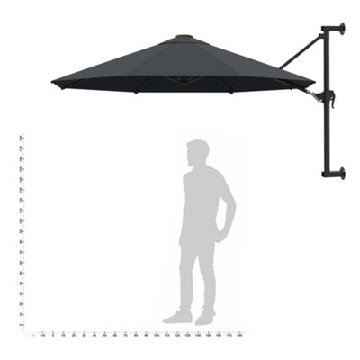 Wall-Mounted Parasol with Metal Pole 300 cm