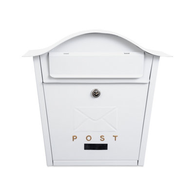 Wall Mounted Post Box Classic Design Large Letterbox Lockable 2 Keys ...
