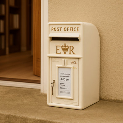 Wall Mounted Post Box Classic Large Letter Box Lockable With 2 Keys ER ...