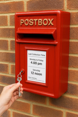 Wall Mounted Post Box Classic Red Large Letter Box Lockable With 2 Keys ...