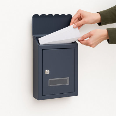 Wall Mounted Post Box, Galvanized Steel Lockable Mailbox with 2 Keys ...