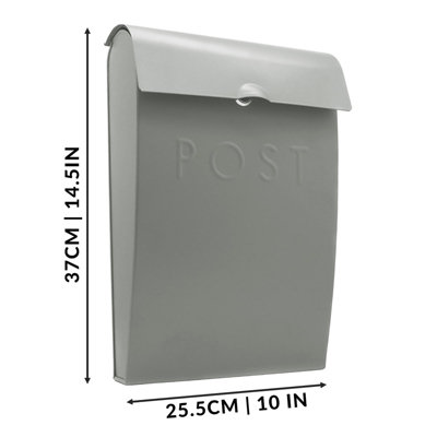 Wall Mounted Post Box in Grey M&W