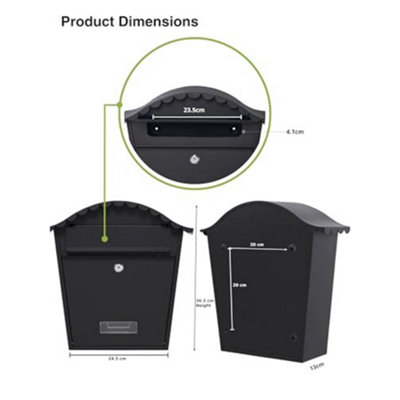 Wall Mounted Post Box, Lockable Mailbox with 2 Keys, Weatherproof ...