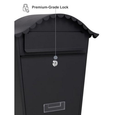Wall Mounted Post Box, Lockable Mailbox with 2 Keys, Weatherproof ...