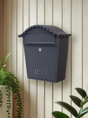 Wall Mounted Post Box, Lockable Mailbox with 2 Keys, Weatherproof ...