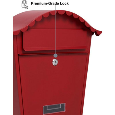 Wall Mounted Post Box, Lockable Mailbox with 2 Keys, Weatherproof ...