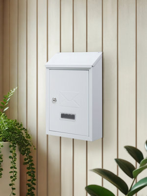 Wall Mounted Post Box, Lockable Mailbox with 2 Keys, Weatherproof ...
