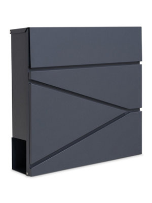 Wall Mounted Post Box with Newspaper Holder, Lockable with 2 Keys ...