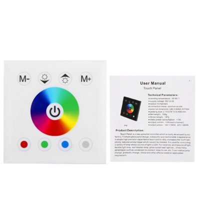 Wall-Mounted RGBW LED Touch Panel Dimmer Switch for Colorful LED Strip ...
