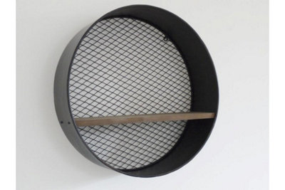 Wall-mounted Round Metal Shelf with Mesh