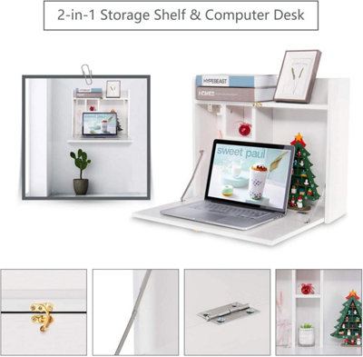 Wall Mounted Table, Multifunctional Fold Down Wall Mounted Laptop ...