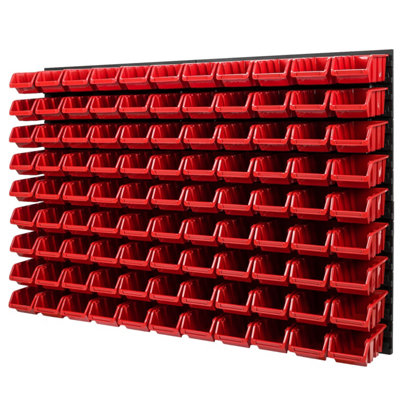 WALL MOUNTED TOOL PEG BOARD SET GARAGE STORAGE BINS WORKSHOP RACK SHED ...