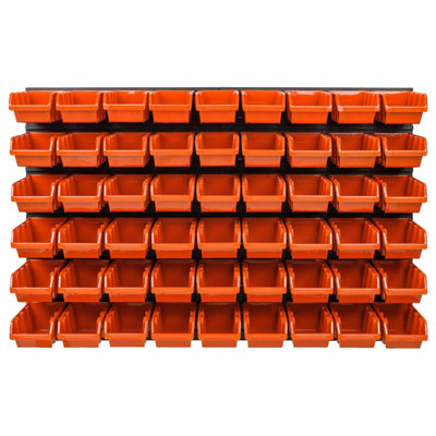 WALL MOUNTED TOOL PEG BOARD SET GARAGE STORAGE BINS WORKSHOP RACK SHED ...
